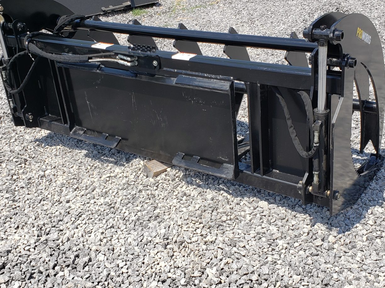 84″ Severe Duty Root Rake Clam Grapple with Teeth Attachment Fits Skid ...