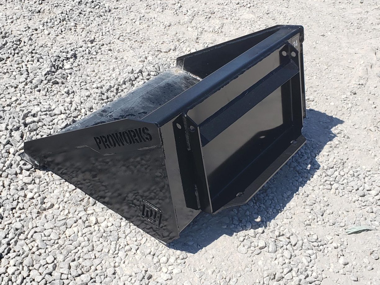 PROWORKS 34″ Low Profile Smooth Bucket Attachment Fits Mini Skid Steer ...