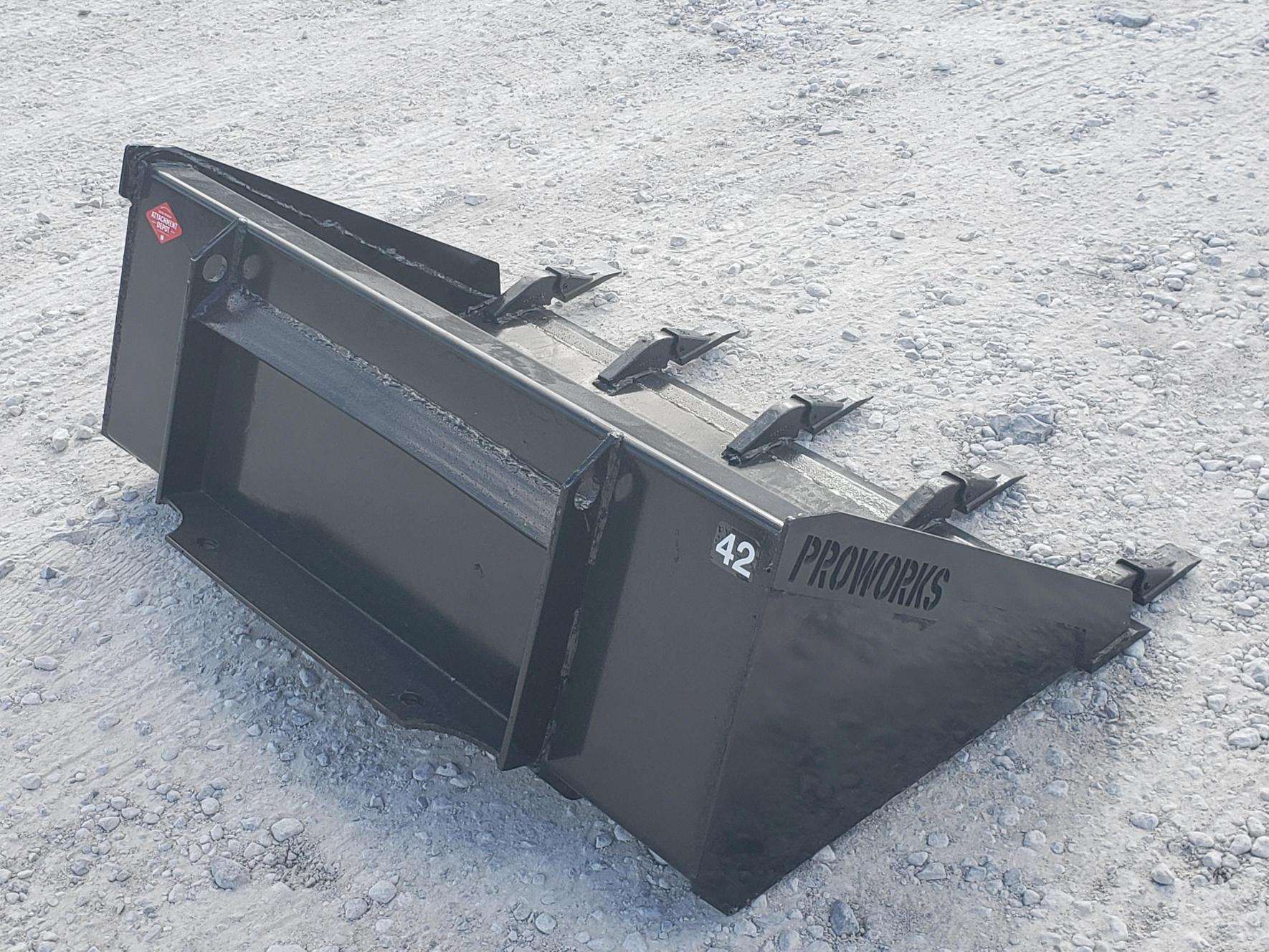 42″ Low Profile Tooth Bucket Fits Mini Skid Steer – Skid Steer ...