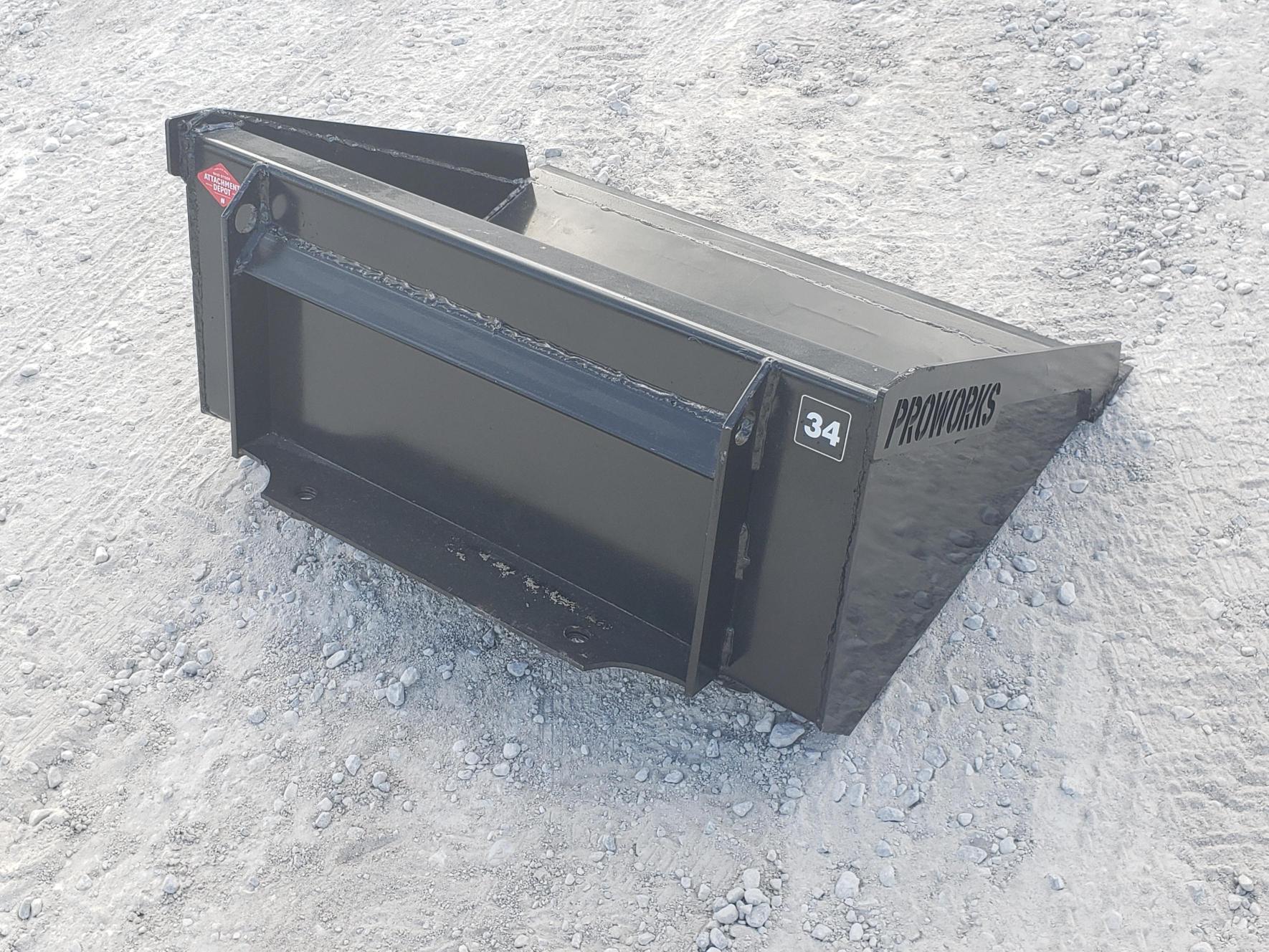 34″ Low Profile Smooth Bucket Attachment Fits Mini Skid Steer – Skid ...