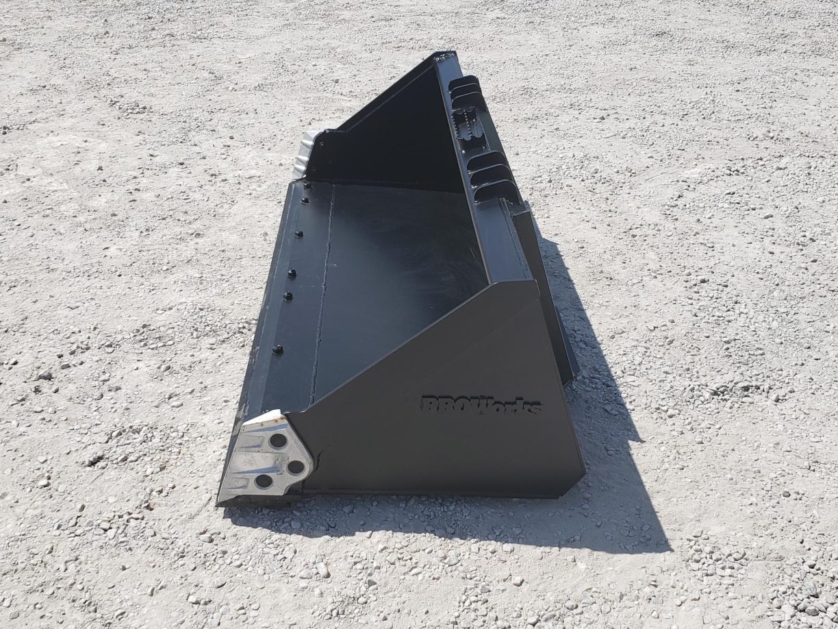74″ Severe Duty Low Profile Smooth Bucket with Bolt on Edge Attachment ...