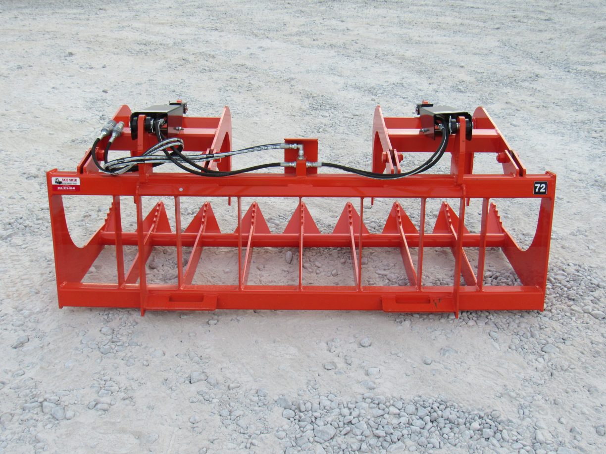 72″ Root Grapple and 48″ Long Walk Through Pallet Forks Attachment ...