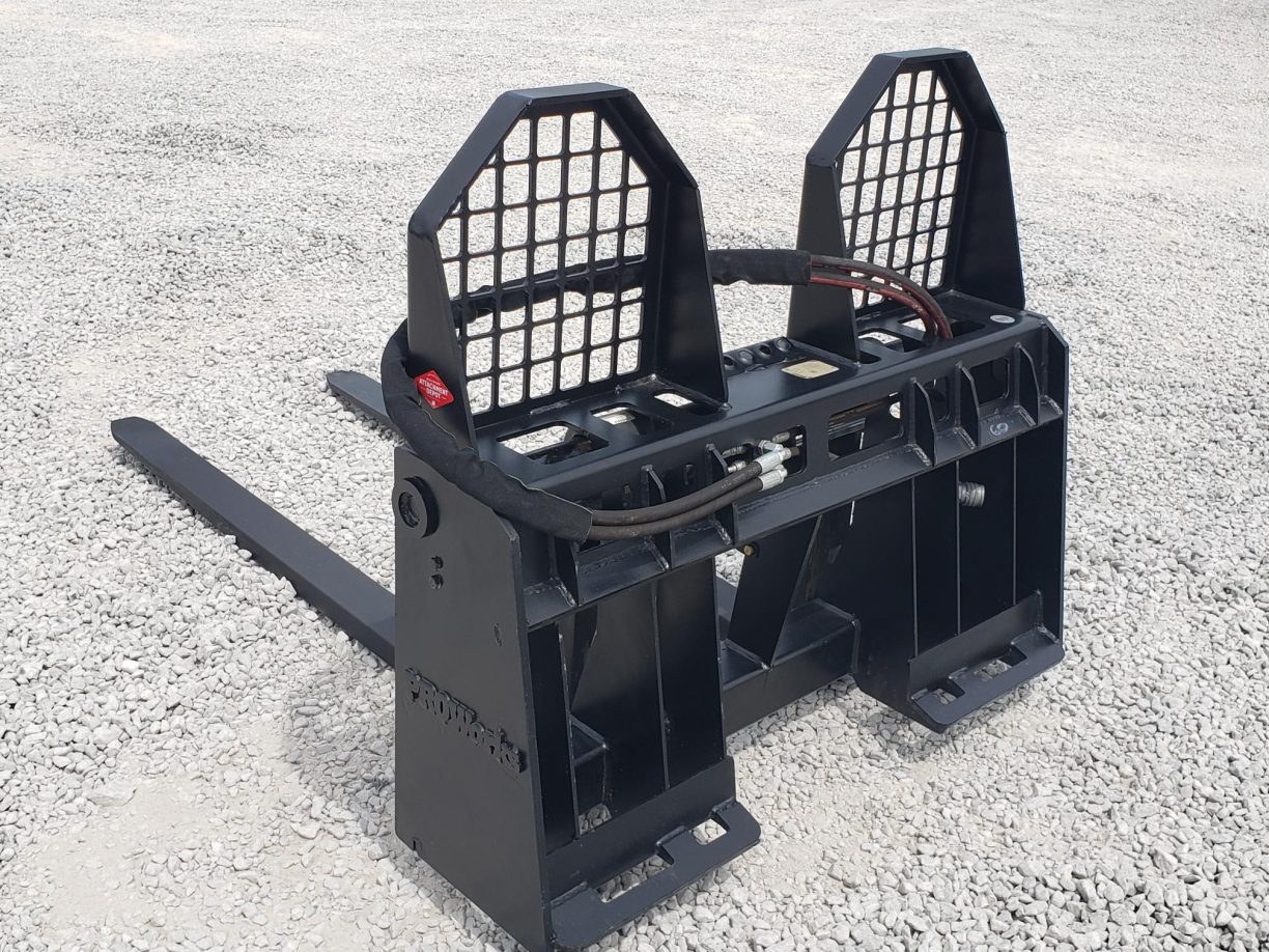 60″ Hydraulic Sliding Walk Through Pallet Fork Set Skid Steer Quick ...