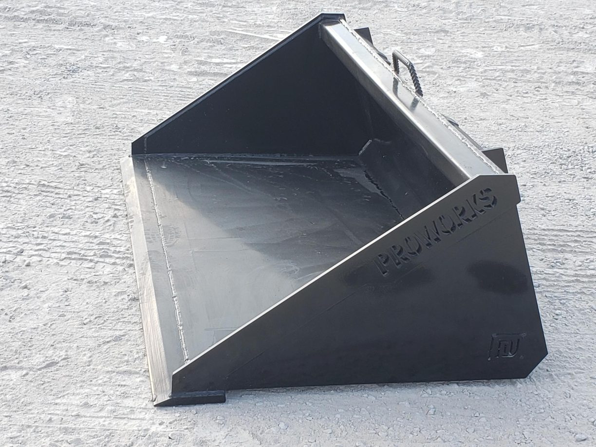 PROWORKS 60″ Heavy Duty Low Profile Smooth Dirt Bucket Fits Skid Steer ...