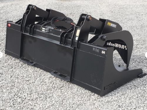 84″ Severe Duty Solid Bottom Bucket Grapple with Bolt-on-Edge Fits Skid ...