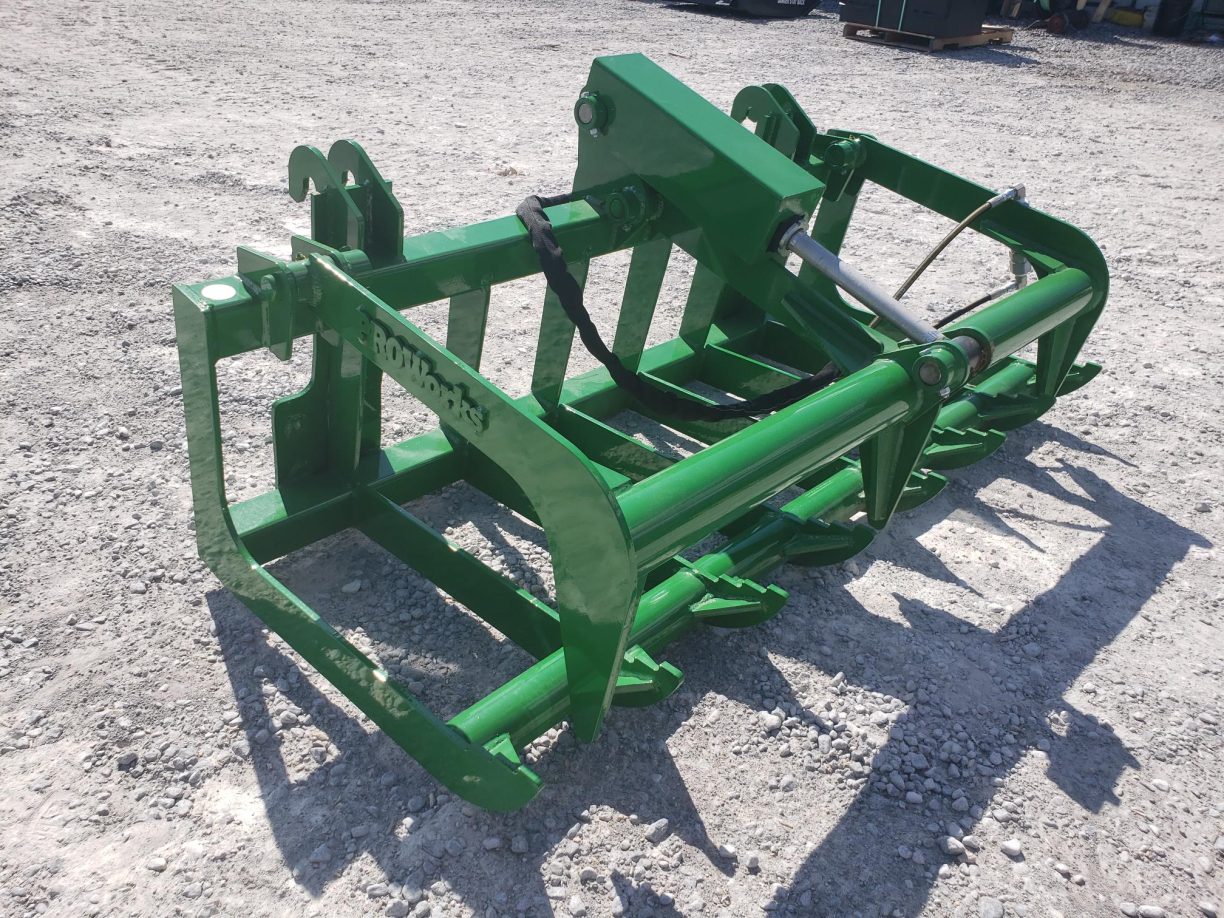 60″ Single Cylinder Root Bucket Grapple Fits John Deere Compact Tractor ...
