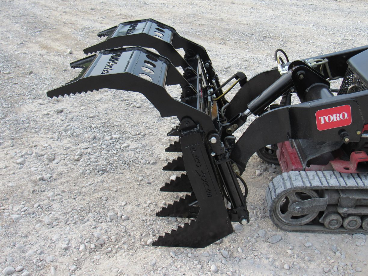 48″ Root Rake Clam Grapple Attachment Fits Mini Skid Steer Quick Attach – Skid Steer Attachment ...