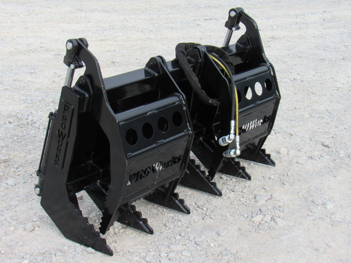 48″ Root Rake Clam Grapple Attachment Fits Mini Skid Steer Quick Attach ...