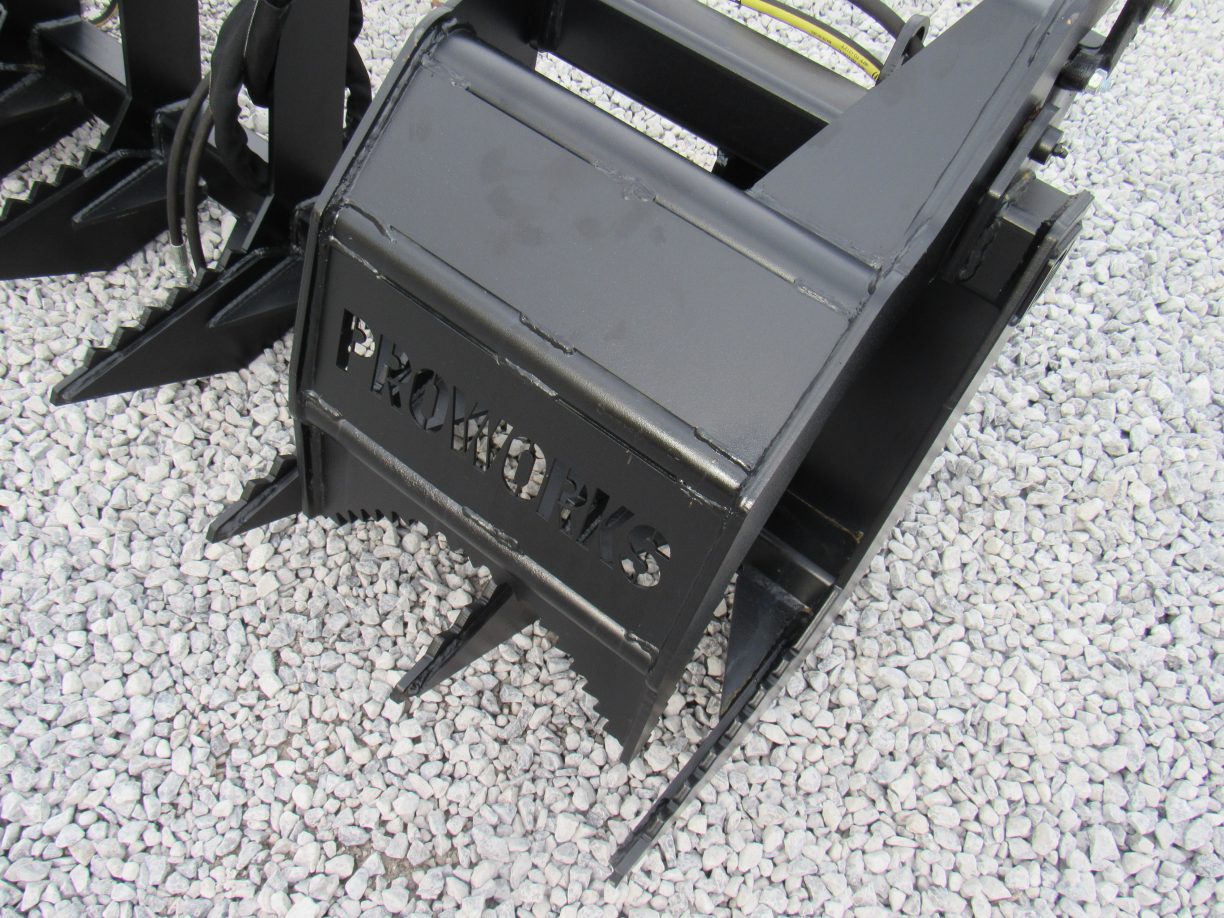 60″ Dual Tine Root Rake Clam Grapple Attachment Fits Skid Steer Quick ...