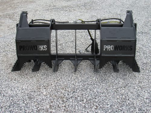 60″ Dual Tine Root Rake Clam Grapple Attachment Fits Skid Steer Quick ...