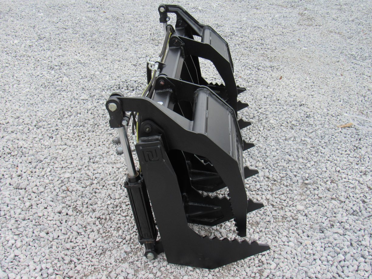 60″ Dual Tine Root Rake Clam Grapple Attachment Fits Skid Steer Quick ...