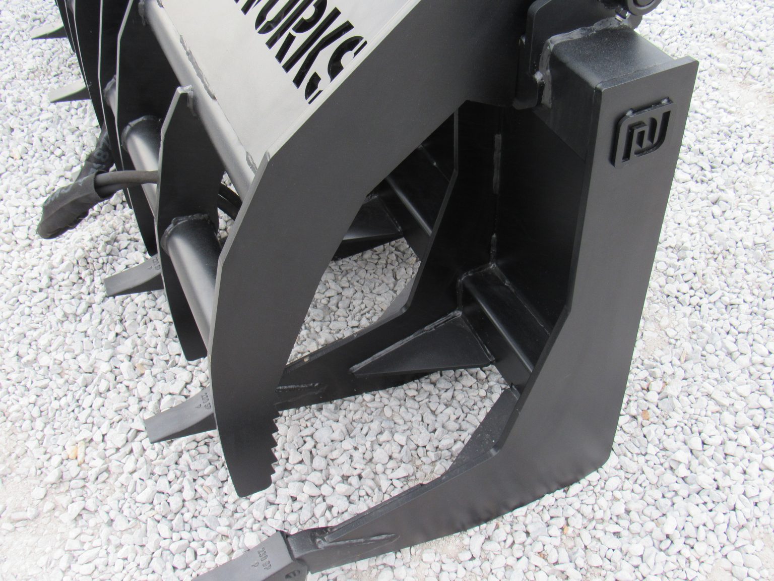 80″ Heavy Duty Dual Tine Root Rake Clam Grapple with Teeth Attachment ...