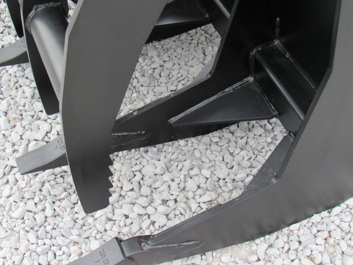 80″ Heavy Duty Dual Tine Root Rake Clam Grapple with Teeth Attachment ...