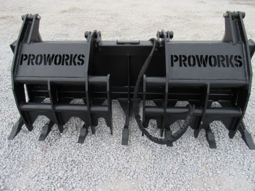 80″ Heavy Duty Dual Tine Root Rake Clam Grapple with Teeth Attachment ...
