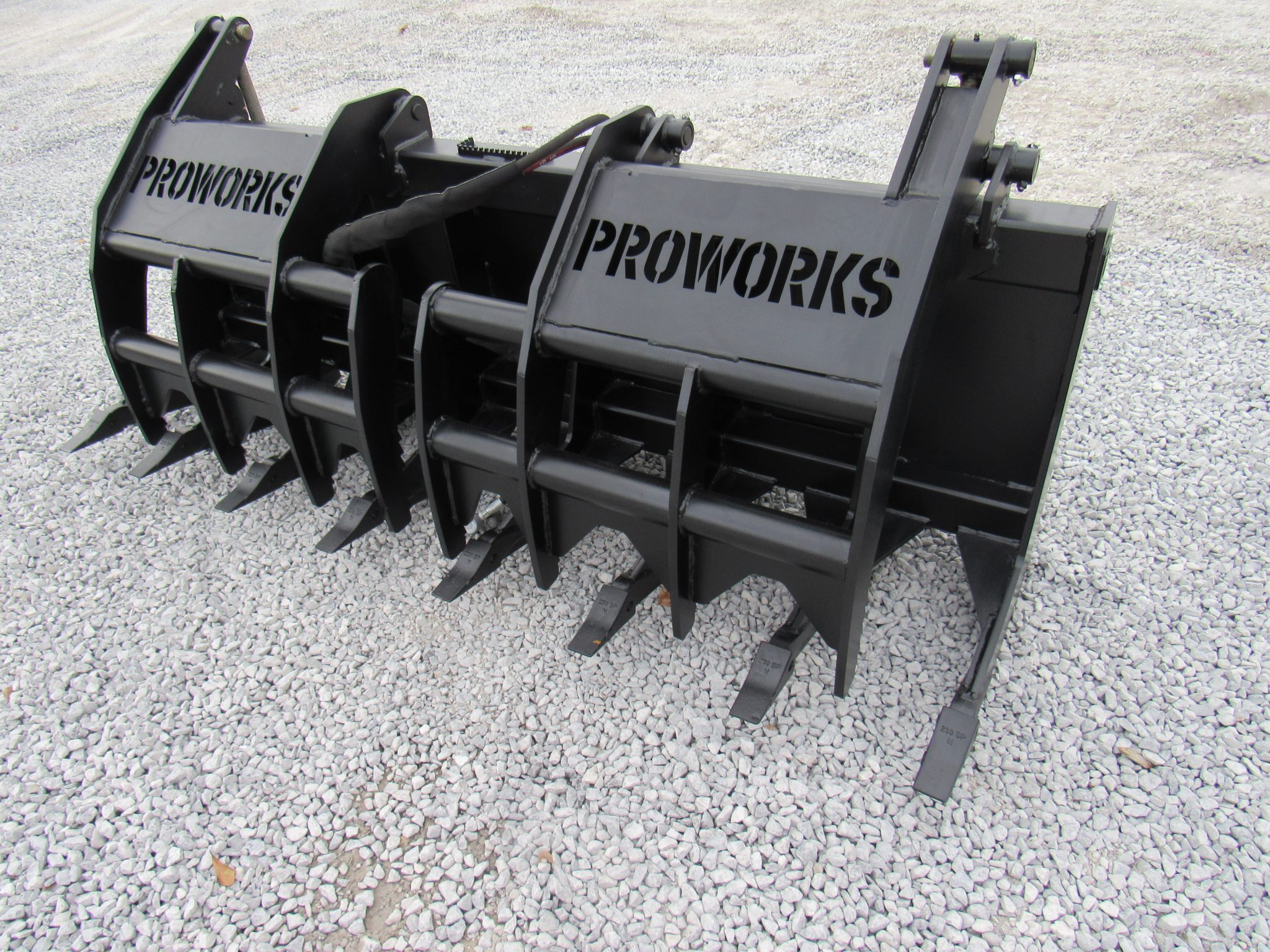 84″ Heavy Duty Dual Tine Root Rake Clam Grapple with Teeth Attachment ...