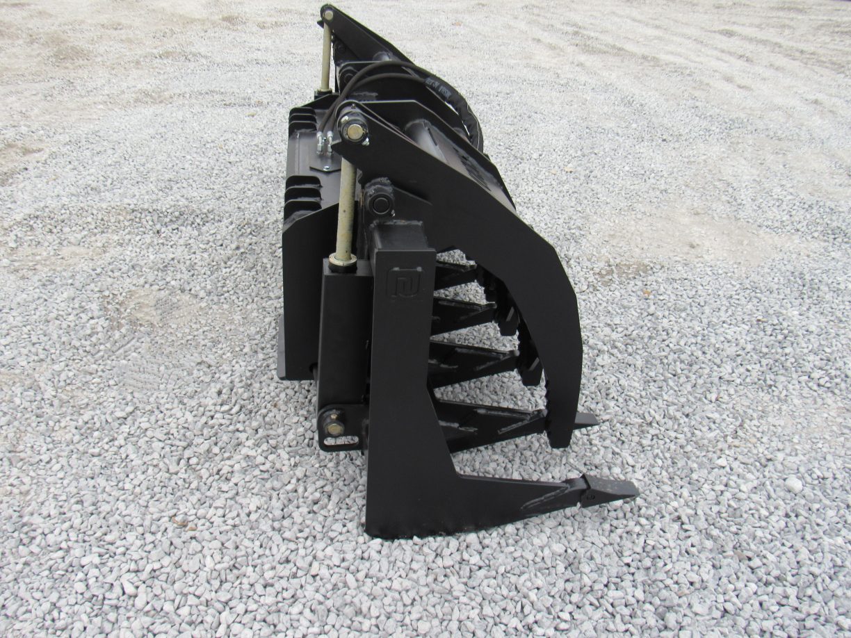 84″ Heavy Duty Dual Tine Root Rake Clam Grapple with Teeth Attachment ...