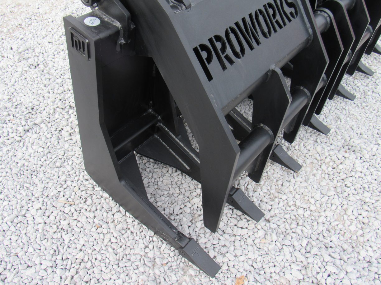 80″ Severe Heavy Duty Dual Tine Root Rake Clam Grapple with Teeth ...