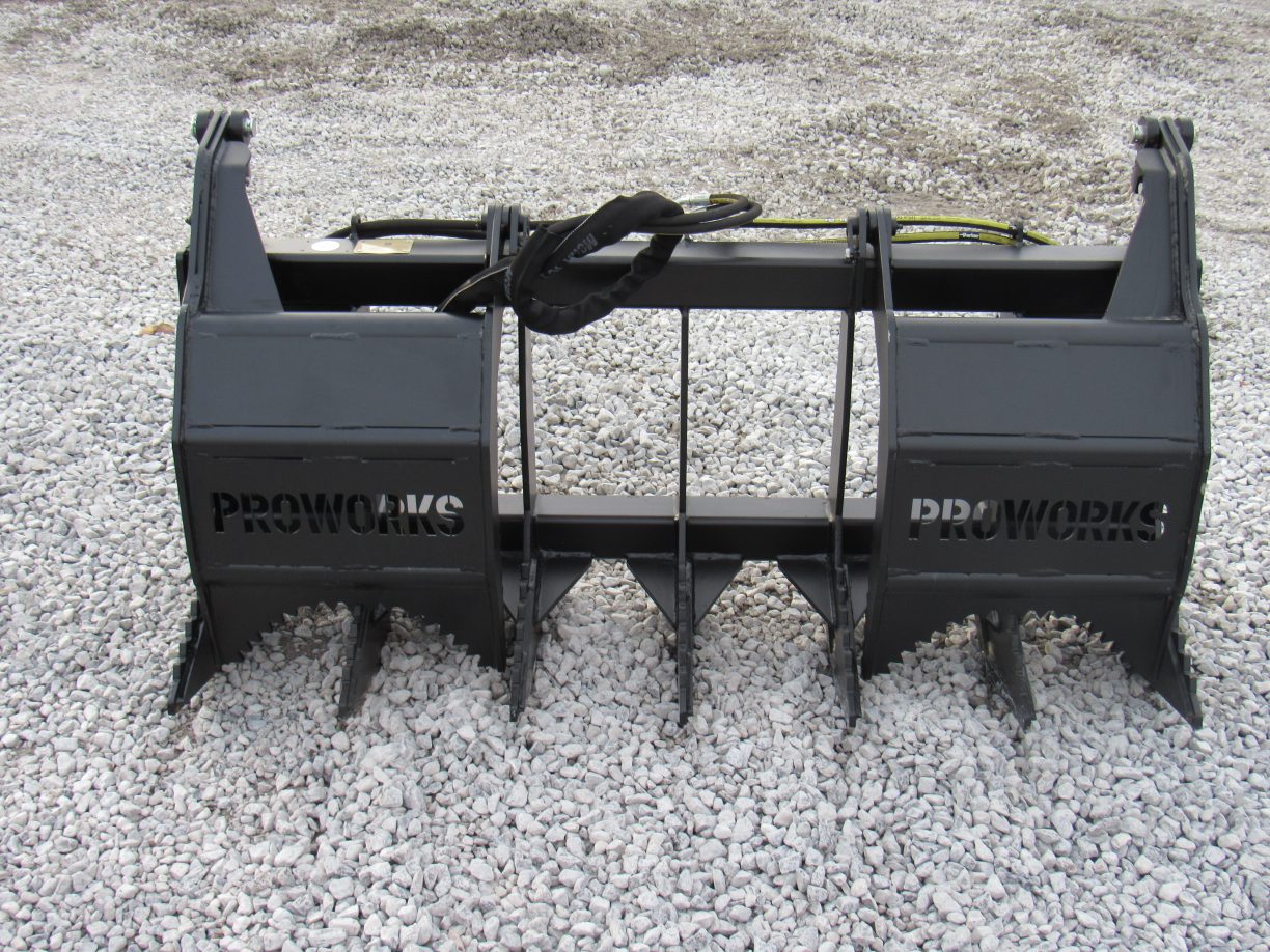 54″ Root Rake Clam Grapple Attachment Fits Bobcat MT Mini Skid Steer ...