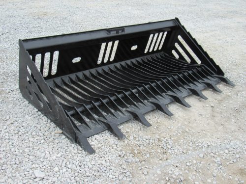 80″ Heavy Duty Skeleton Rock Bucket with Teeth Fits Skid Steer Quick ...