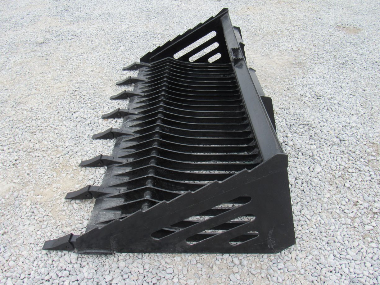 84″ Heavy Duty Skeleton Rock Bucket with Teeth Fits Skid Steer Quick ...