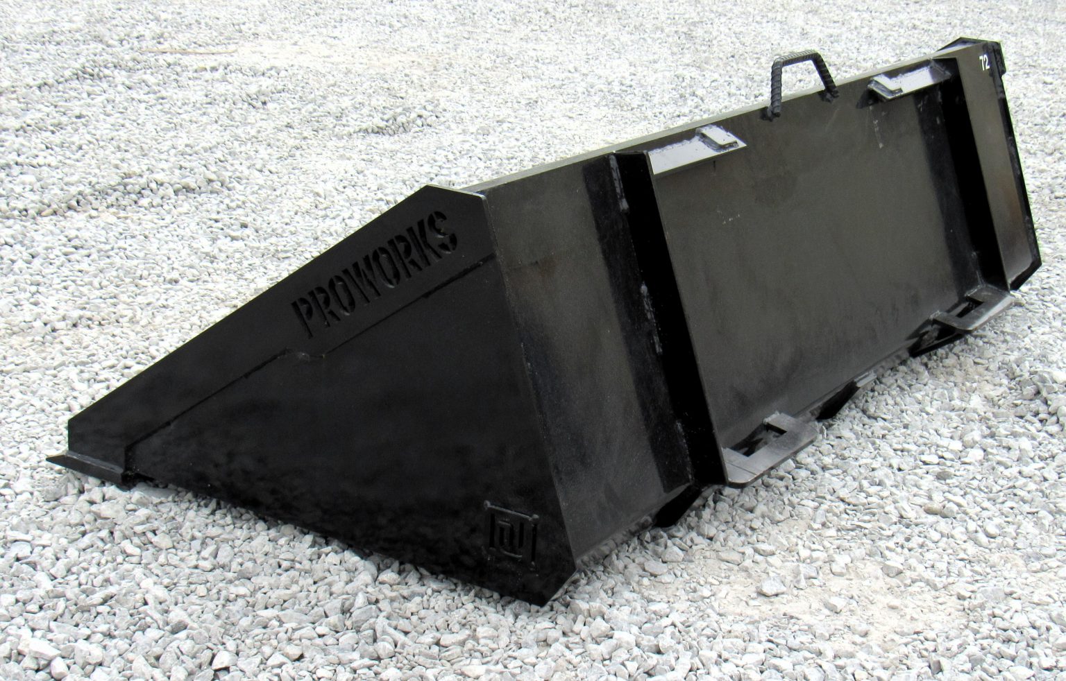PROWORKS 72″ Heavy Duty Low Profile Smooth Dirt Bucket Fits Skid Steer Quick Attach – Skid Steer ...