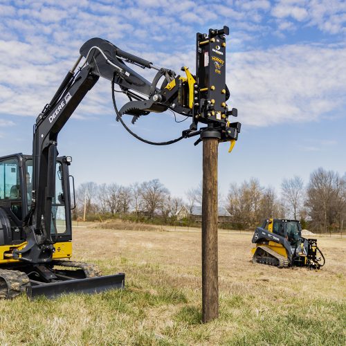 Danuser T8-RR Hornet Post Driver With Grapple and Tilt Fits Skid Steer ...