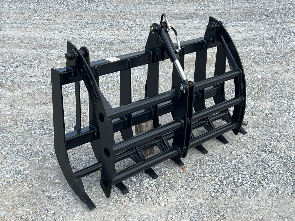 60″ Compact Tractor Root Rake Clam Grapple Attachment Fits Skid Steer ...